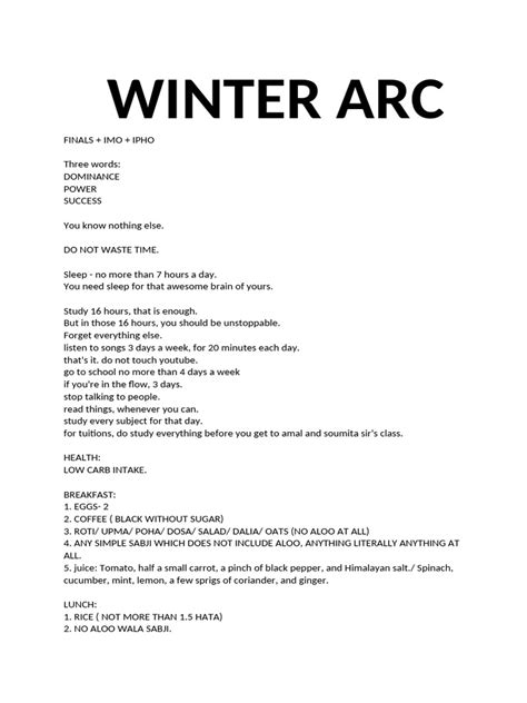Winter Arc Pdf Mathematics