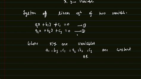 Linear Equation In Two Variable Youtube