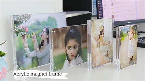 Clear Double Sided Magnetic Photo Block Frame 25x35 Inch Acrylic