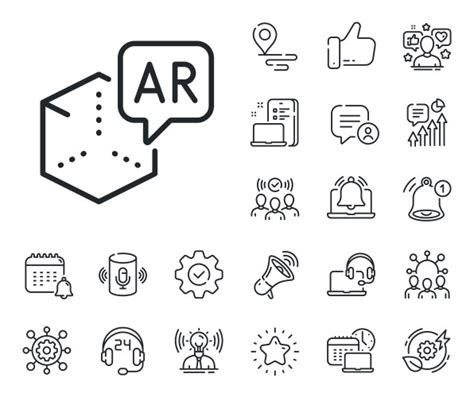 Augmented Reality Line Icon Vr Simulation Sign Vector Image
