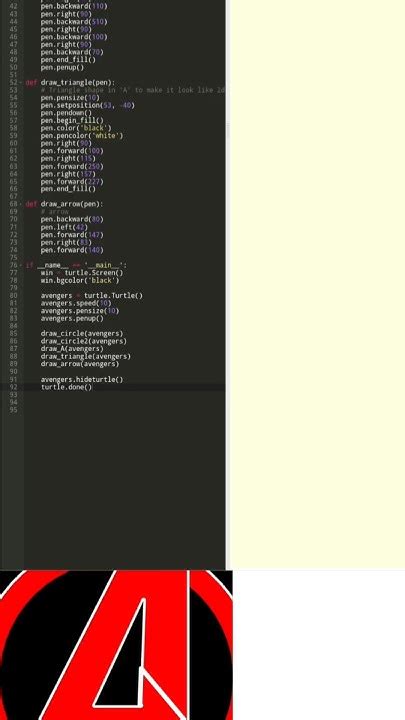Python Turtle Code To Make Avengers Logo 3d Logo Python Tutorial Youtube