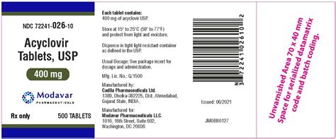 Dailymed Acyclovir Tablet