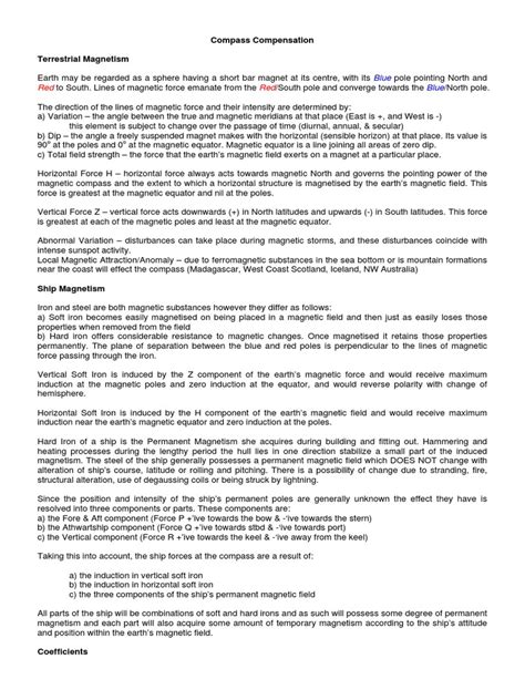 Compass Compensation Pdf Compass Earths Magnetic Field