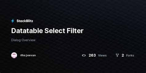 Datatable Select Filter Stackblitz