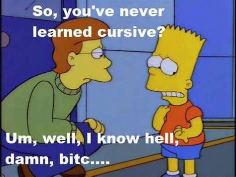 Pin On The Simpsons Learning Cursive The Simpsons Simpson