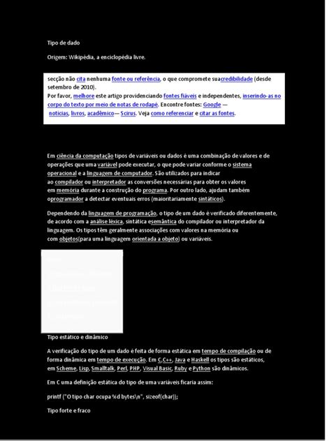 Os Principais Tipos De Dados Primitivos Em Java E Suas Características Pdf Tipo De Dados