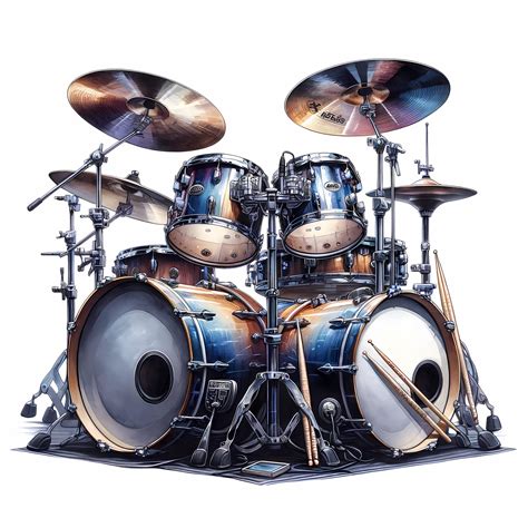 Drum Set Clipart High Quality  Music Art Digital Download Etsy
