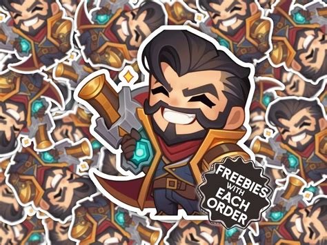 6x3 Chibi Graves League Of Legends Vinyl Stickers Anime Style Online