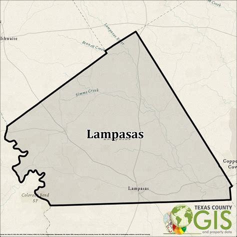 Lampasas County Gis Shapefile And Property Data Texas County Gis Data