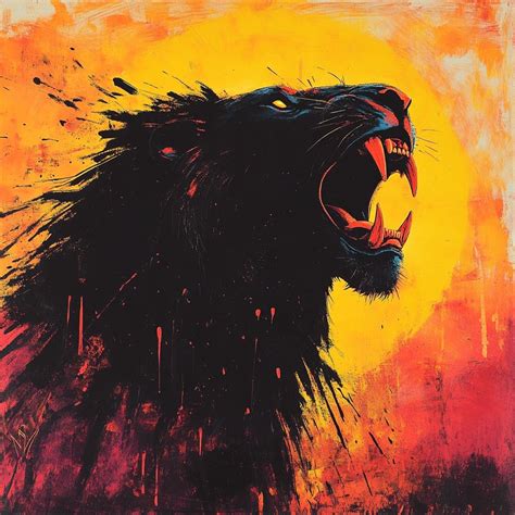 Free Fierce Lion Art Image Art Lion Roar Download At Stockcake