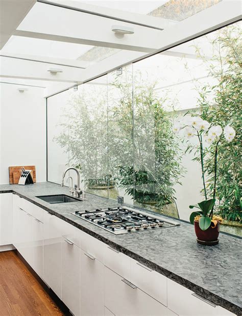 Exterior Glass Wall Kitchen
