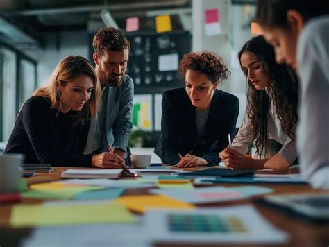 Marketing Team Brainstorming New Advertising Strategies Premium Ai