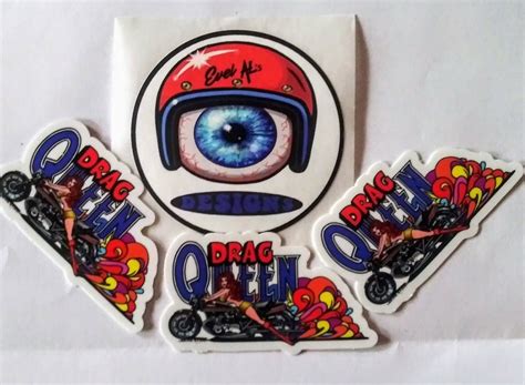 Drag Queen Motorcycle Drag Racing Sticker Decal Ahmra Nhra Evel Al