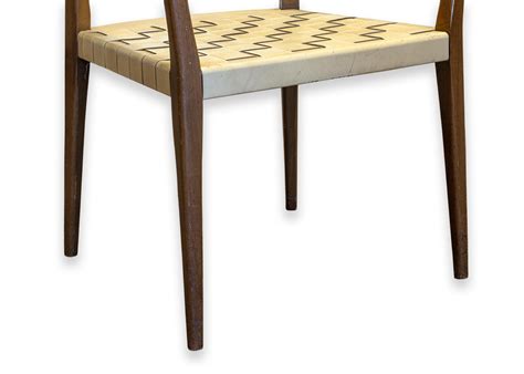 Paul Mccobb Protype Iii Armchair For Calvin Furniture Co Woven Leather