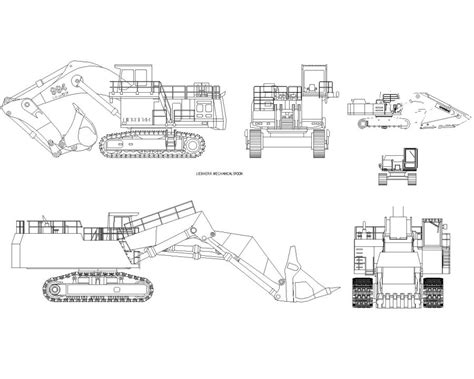Free Autocad 2d Editable Drawings For Excavators With Working On Site