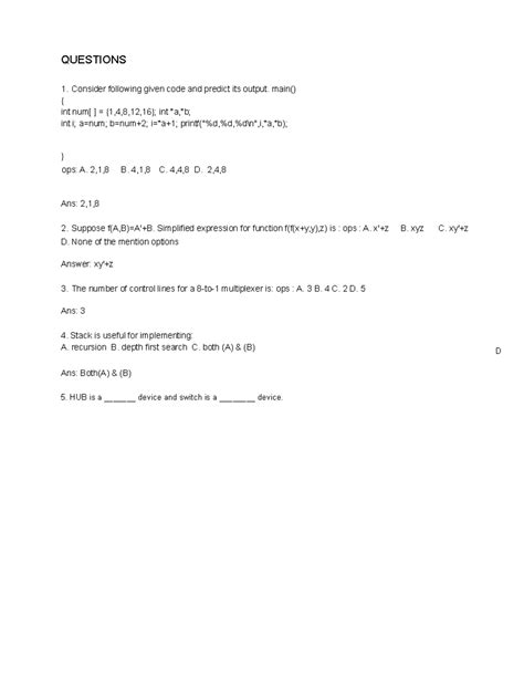 Capgemini Pseudo Codes Questions Consider Following Given Code And