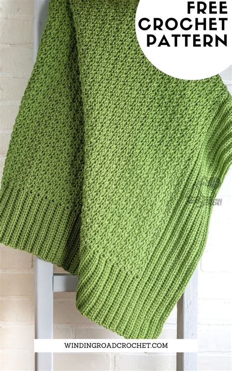 Big Border Blanket Crochet Pattern And Video Tutorial Winding Road Crochet Crochet Throw
