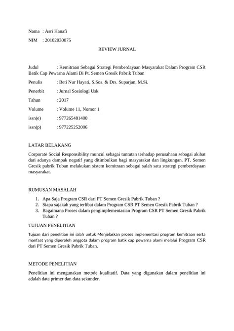 Pdf Nama Asri Hanafi