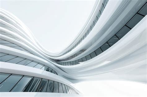 Bright Curve Architectural Structure 3d Rendering Premium Ai Generated Image