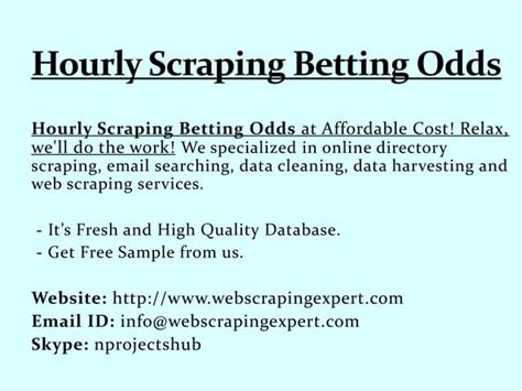 Hourly Scraping Betting Odds Pptx