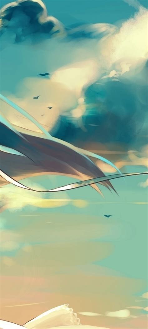 1220x2712 Resolution Anime Girl Sky 1220x2712 Resolution Wallpaper