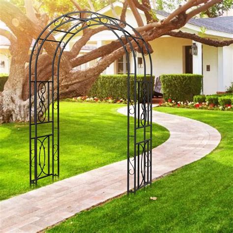 Wisfor Garden Arch Metal Plant Flower Vines Climbing Garden Trellis