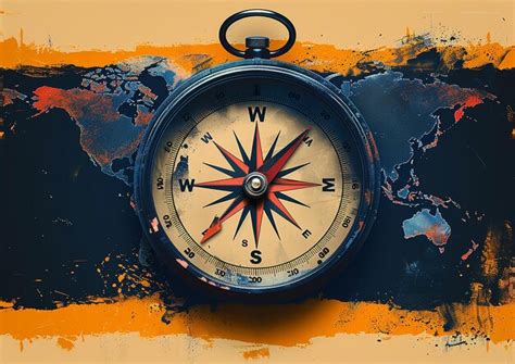 Premium Photo A Compass With The Number 1 On It