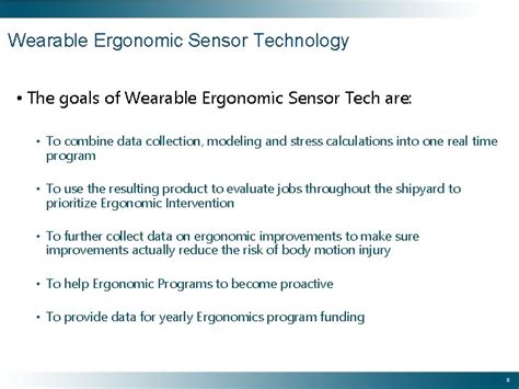 Wearable Ergonomic Sensor Technology Neil Chetney Msse Newport