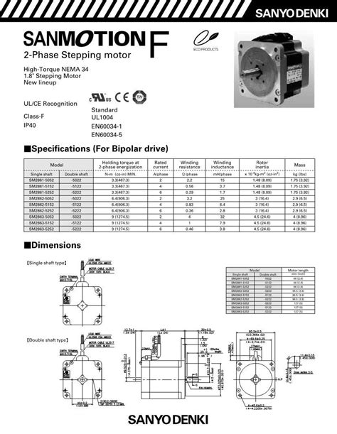 Información Completa Para Seleccionar Motores Paso A Paso Sanyo Denki