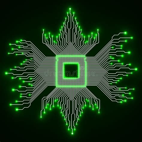 Cpu Microprocessor Microchip Circuit Board Stock Vector