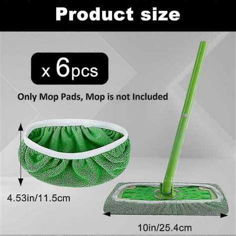 6pcs Reusable Microfiber Mop Pads For Swiffer Sweeper Mop Dry Sweeping