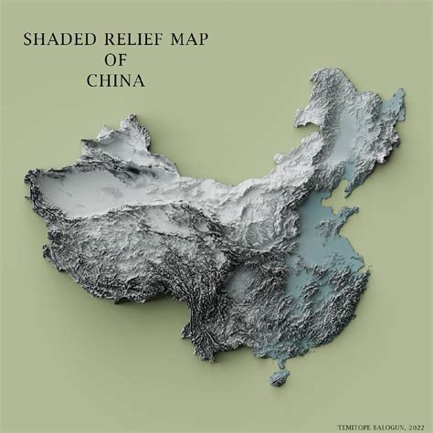 Buy Shaded Relief Map Of China By Balogun Temitope On Selar