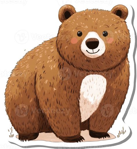 Adorable Brown Bear Cub Sitting Sweetly 55382244 Png