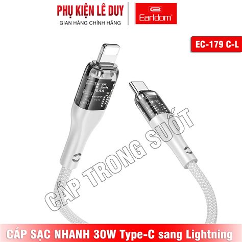 Cáp Sạc Nhanh 100w Trong Suốt Chuẩn Type C Chính Hãng Earldom Ec 179 C
