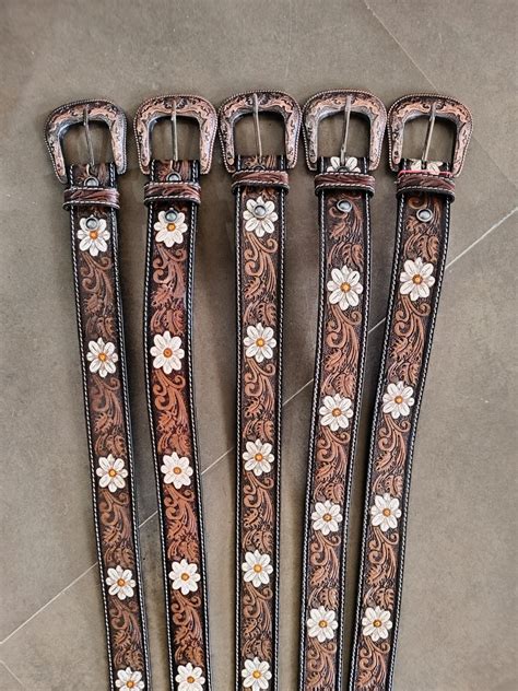 Sun Flower Leather Belt Venus Leathers Leather And Hairon Bags