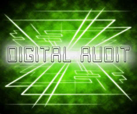 Digital Audit Cyber Network Examination 3d Illustration Stock Illustration Illustration Of