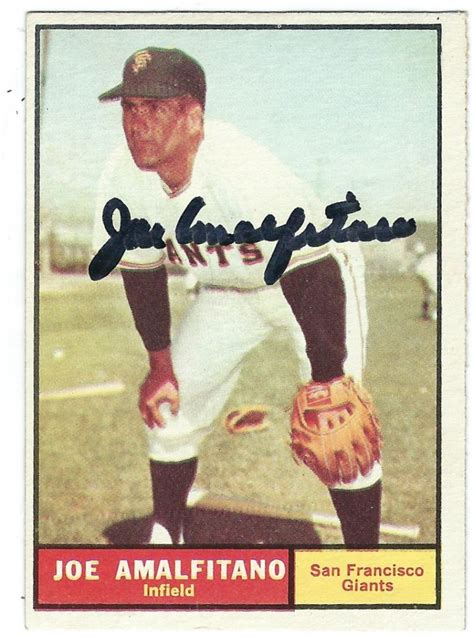 Autographed Joe Amalfitano 1961 Topps Card Main Line Autographs