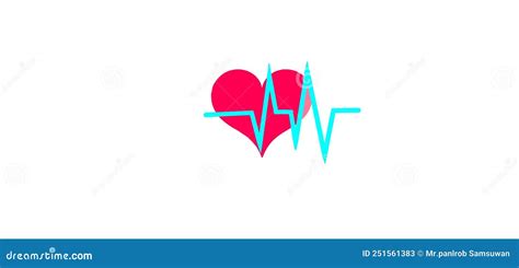 Heart Wave Pattern On White Background Stock Illustration