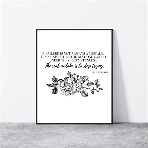 Aba Applied Behavior Analysis Printable Keep Trying Skinner Quote