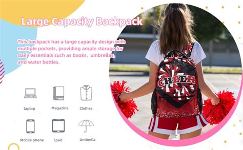 Hjklone Cheer Backpack For Cheerleaders Cheerleader Backpack For Women