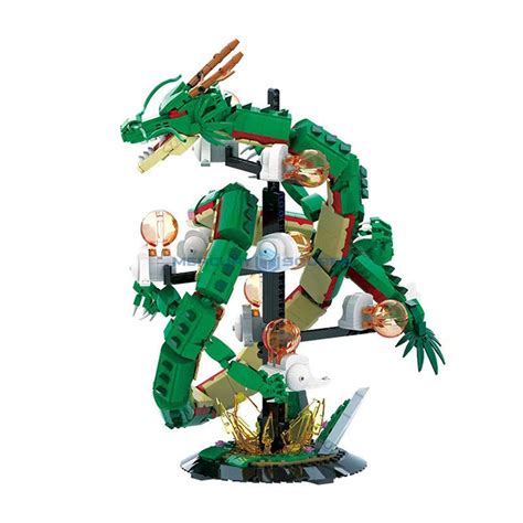 Glowing Build Able Divine Dragon Shenron Lego Set With Light Up Stand