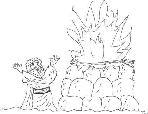 Elijah And The Prophets Of Baal Coloring Page