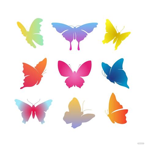 Colorful Butterfly Vector In Illustrator Eps  Png Svg Download
