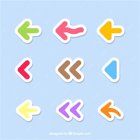 Free Vector Pack Of Colorful Arrow Stickers