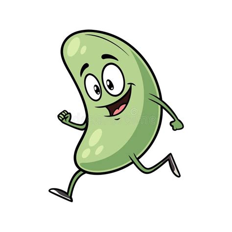 Cheerful Cartoon Lima Bean Character Stock Vector Illustration Of Whimsical Nature 354884959