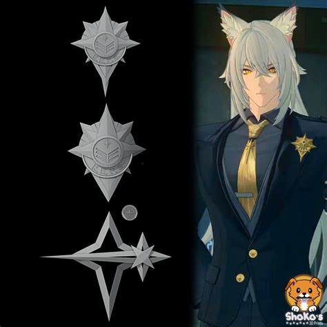 📛 Severian Lowell 徽章和发饰 Zenless Zone Zero 角色扮演道具・文件用于 Stl 三维打印・cults