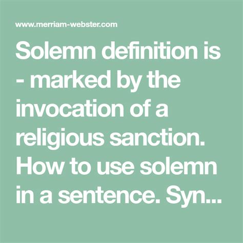 Solemn Definition Simple At Melissa Tommy Blog