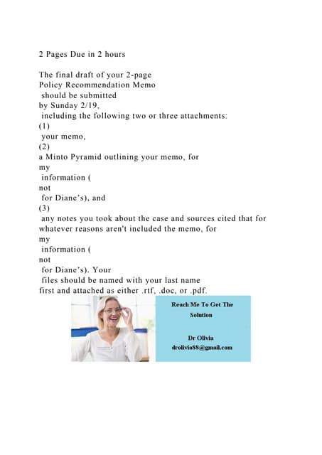 2 Pages Due In 2 Hoursthe Final Draft Of Your 2 Page Policy Redocx