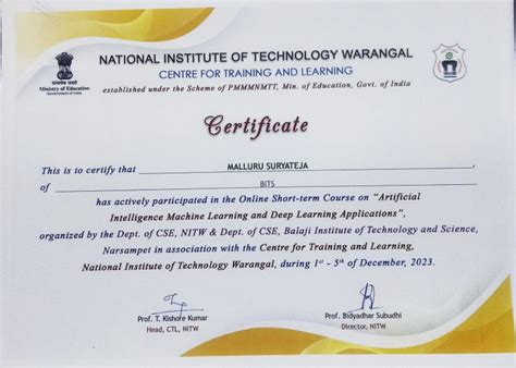 Suryateja Malluru On Linkedin Artificialintelligence Machinelearning Deeplearning Nitwarangal