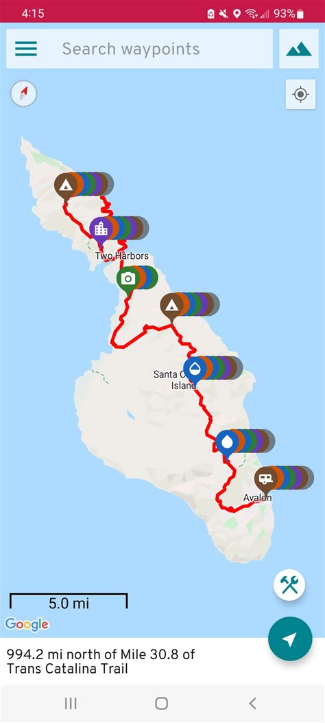 Catalina Island Hiking Map